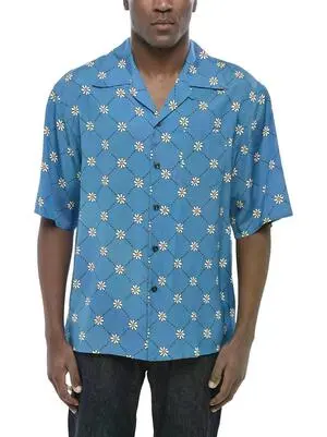 Marni Floral-print Bowling Shirt - Blue