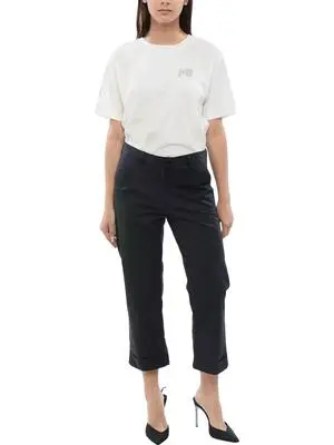 Woolrich Cropped Trousers With Turn-up Hems - Blue