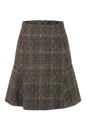 Ermanno Scervino Prince Of Wales-check Wool Mini Skirt - Brown