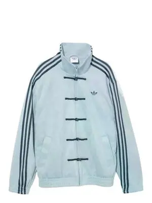 Adidas Logo Embroidered Zip-up Jacket - Blue