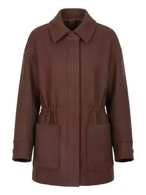 Patrizia Pepe Drawstring Long-sleeve Coat - Brown