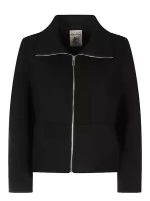 SEMICOUTURE Jeane Zip-up Jacket With Button Details - Black