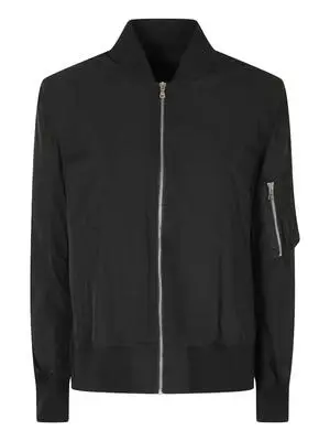 SEMICOUTURE Zip-up Pleated Bomber Jacket - Black