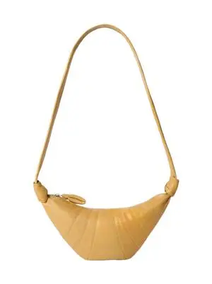 LEMAIRE Small Croissant Bag In Grained Goat Leather - Neutrals