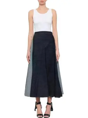 LANVIN Panelled Midi Denim Skirt - Blue