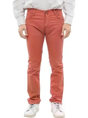 Corneliani Corneliani Tone-on-Tone Embroidered Jeans Orange