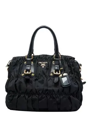 Prada Gaufre Tessuto Satchel - Black