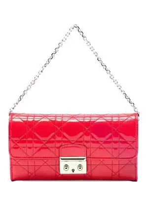 Dior Patent Cannage Miss Wallet On Chain Handbag - Red