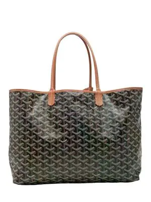 Goyard Saint Louis Pm Tote Bag In Coated Canvas With Leather Trim - Black