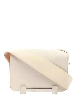 Hermès Chevre Mysore Geta Crossbody Bag - White
