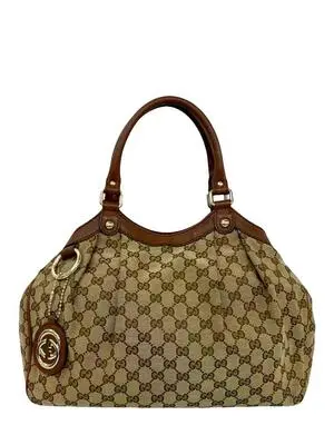 Gucci Gucci GG Monogram Canvas Sukey Tote Bag Neutrals