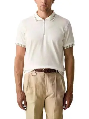 Karl Lagerfeld Zip-fastening Tipped Polo Shirt - White