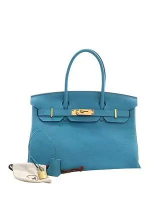 Hermès 30cm Togo Leather Birkin Retourne Handbag - Blue