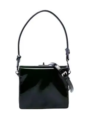 Prada Patent Leather Turnlock Satchel - Black