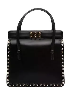 Valentino Garavani Leather Rockstud Handbag - Black