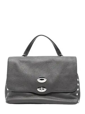 ZANELLATO Zanellato Medium Postina Stud-Embellished Leather Tote Bag Grey
