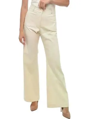 QL2 QUELLEDUE Patch Pocket Wide Leg Trousers - Neutrals