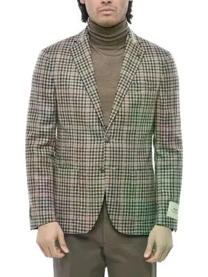Corneliani Gingham-check Single-breasted Jacket - Brown