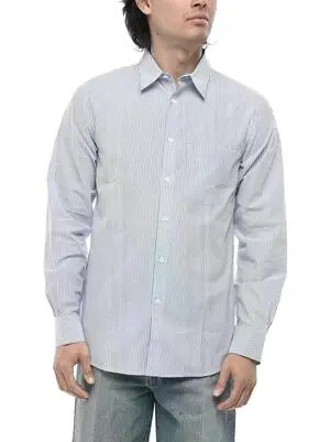 PAOLO PECORA Striped Breast-pocket Shirt - White