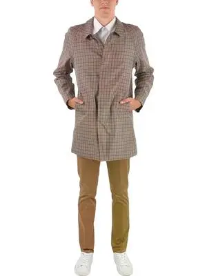 Corneliani Checked Single-breasted Coat - Brown