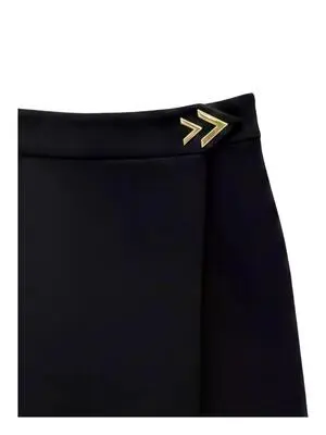 Valentino Garavani Vlogo Detail Wrap Mini Skirt - Black