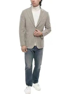 PAOLO PECORA Bouclé Patch-pocket Blazer - Neutrals