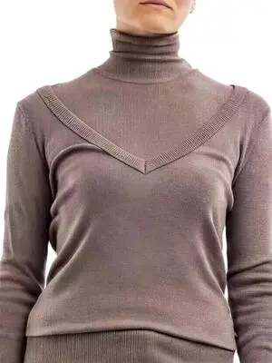 LEMAIRE V-neck Layered Detail Sweater - Black