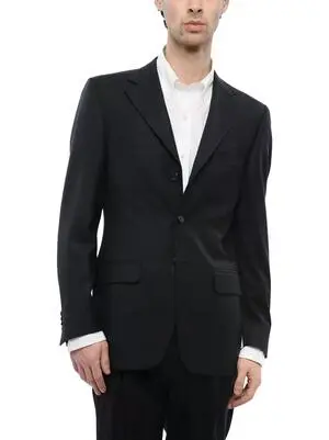 Corneliani Single-breasted Wool Blazer - Blue