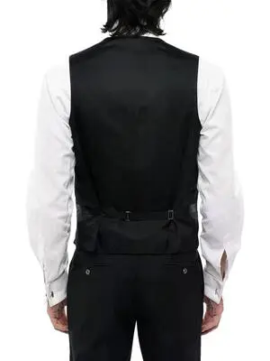 Corneliani Corneliani Single-Breasted Silk Waistcoat Black