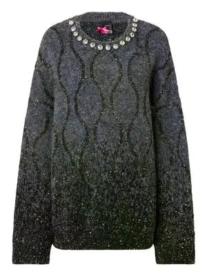 PINKO PINKO Crystal-Embellished Sequin-Patterned Sweater