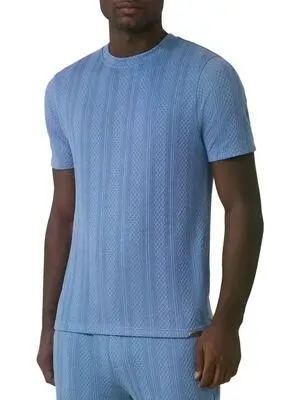 MAUVAIS Tanami Cable-knit Textured T-shirt - Blue