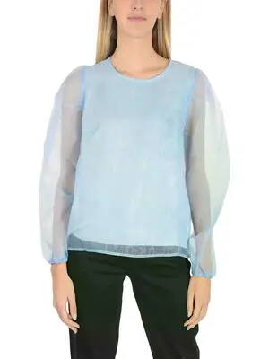 Baum Und Pferdgarten Sheer Puff-sleeve Blouse - Blue