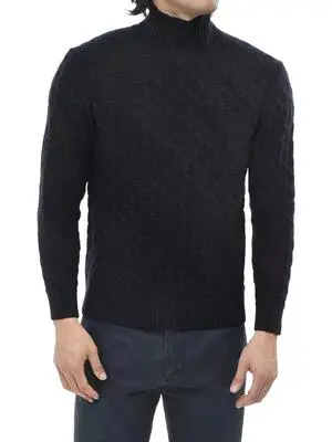 PAOLO PECORA Cable-knit Turtleneck Sweater - Blue