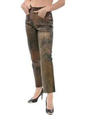 BAIA BAIA Textured Leather Trousers