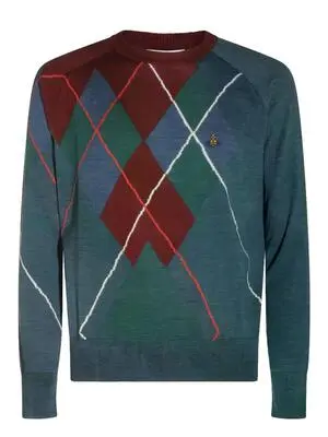 VIVIENNE WESTWOOD Argyle Orb Embroidered Sweater - Blue