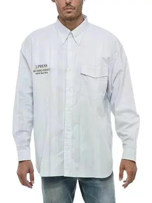 J.PRESS Striped Embroidered Shirt