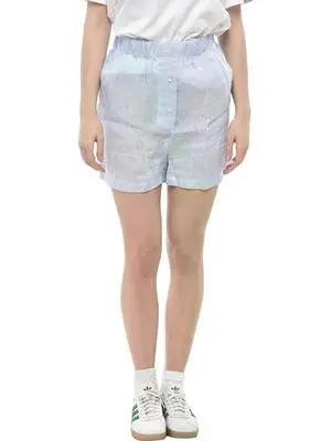 FINAMORE 1925 Finamore 1925 Napoli Blue Linen Elasticated Waist Shorts Blue