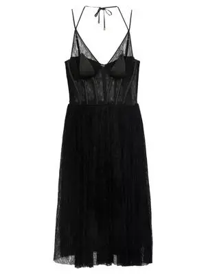 Elisabetta Franchi Floral Lace Dress - Black