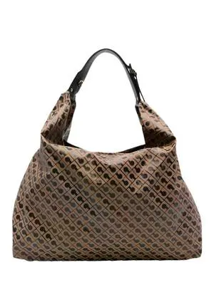 GHERARDINI Monogram Print Shoulder Bag - Brown