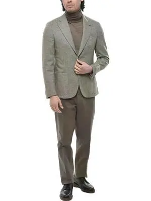 Corneliani Single-breasted Wool-blend Jacket - Neutrals