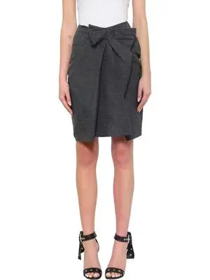 LANVIN Bow Detail Pleated Skirt - Grey
