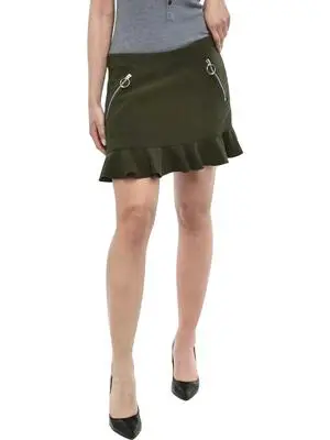Dsquared2 Ruffled Zip-detail Mini Skirt - Green