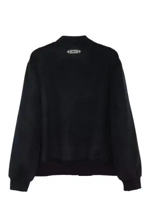Brioni Zip-up Bomber Jacket With Ribbed Details - Blue