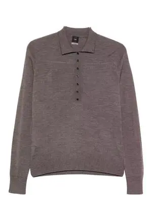 Pinko Wool Polo Top - Grey