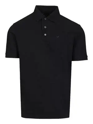 Emporio Armani Embroidered-logo Polo Shirt - Blue