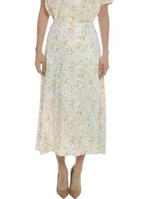 SAMSOE SAMSOE SAMSOE SAMSOE Andina Floral Print Flared Midi Skirt Neutrals