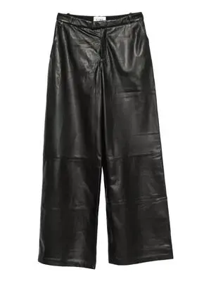 ARMA Wide-leg Leather Trousers - Black