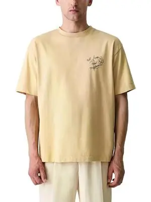 Drole De Monsieur Esquisse Slogan-print T-shirt Yellow