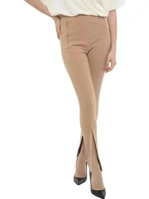 Wardrobe.NYC Skinny Fit Trousers With Ankle Slits - Brown