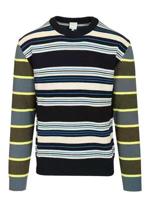 Paul Smith Striped Crew Neck Sweater - Blue